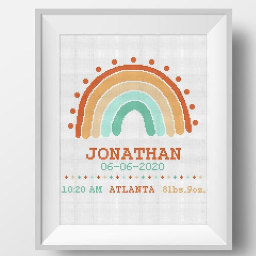 Bunting Cradle Birth Cross Stitch | Etsy