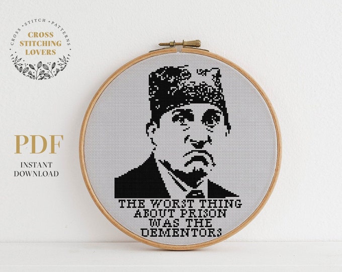 Prison Mike Modern Cross Stitch Pattern Michael Scott | Etsy