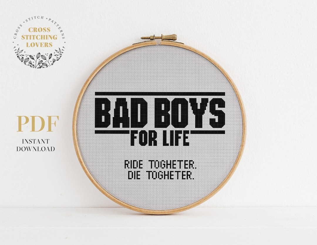 Bad Boys Cross Stitch Pattern, Funny Counted Cross Stitch Chart, Gift ...