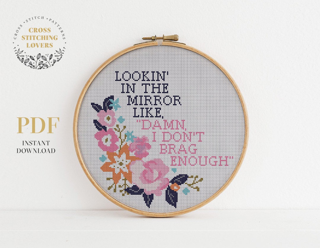 PDF Cross Stitch Pattern, Flower Embroidery, Digital PDF Instant ...