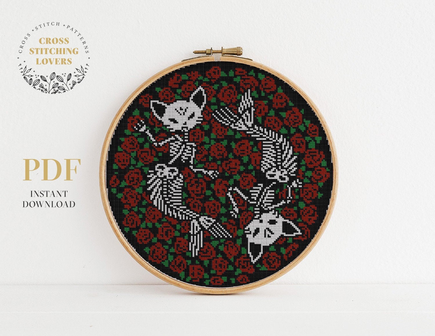 Gothic Astrology Cross Stitch Pattern Skeleton Pisces Counted - Etsy