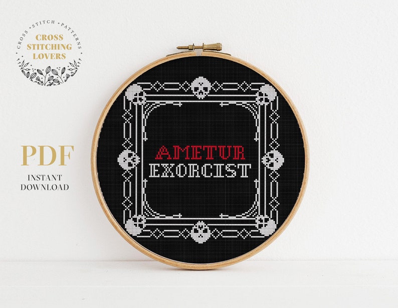 Goth Cross Stitch Pattern Easy Level Gothic Embroidery Funny - Etsy