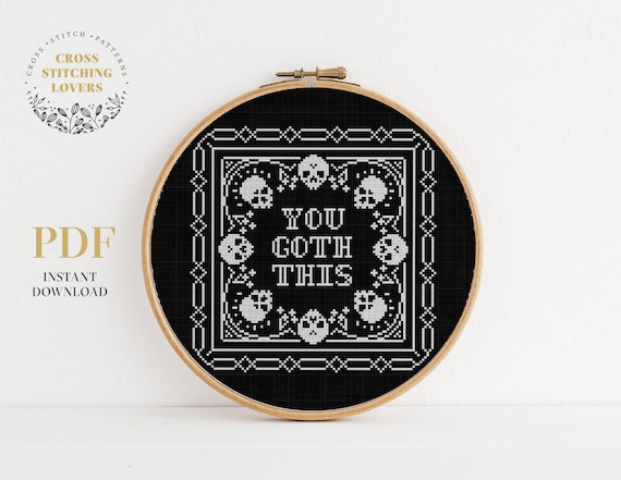 You Goth This Cross Stitch Pattern Gothic Embroidery | Etsy