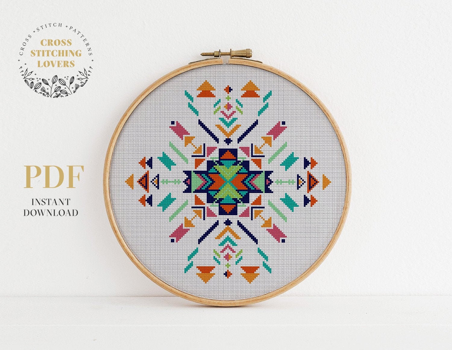 Modern geometric shape cross stitch pattern easy counted | Etsy