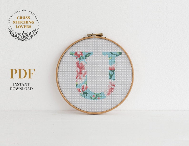 Monogram Cross Stitch Pattern Letter Embroidery Design - Etsy