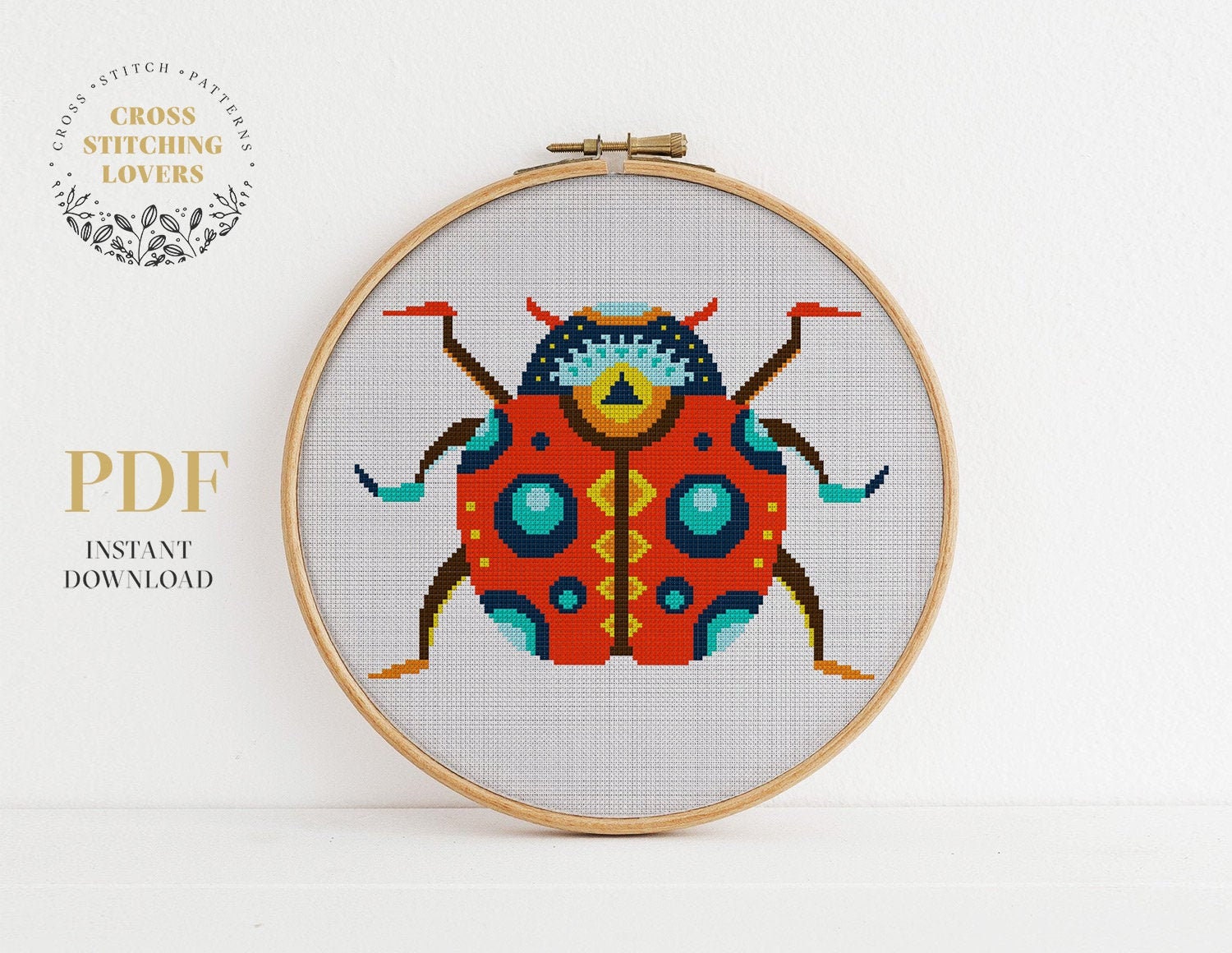 Ladybug Cross Stitch Pattern Colorful Embroidery Design - Etsy