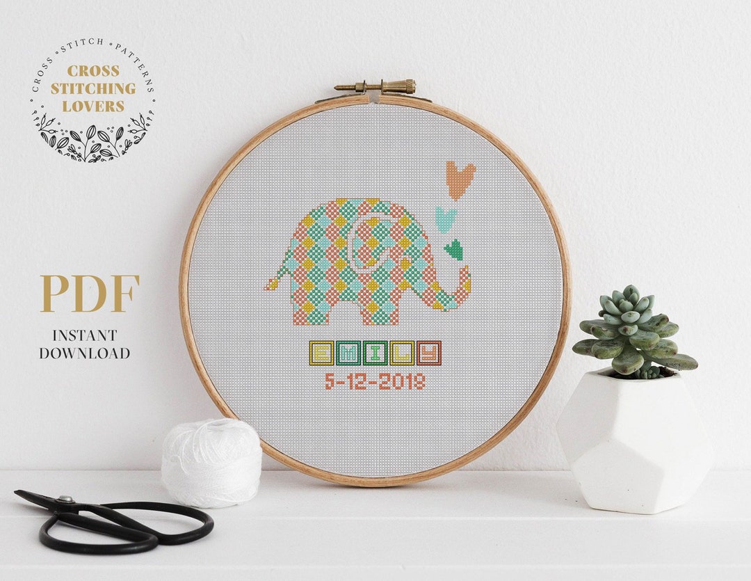Baby Cross Stitch Pattern, Personalized Cute Counted Cross Stitch ...
