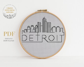 Detroit Cross Stitch Pattern - Etsy