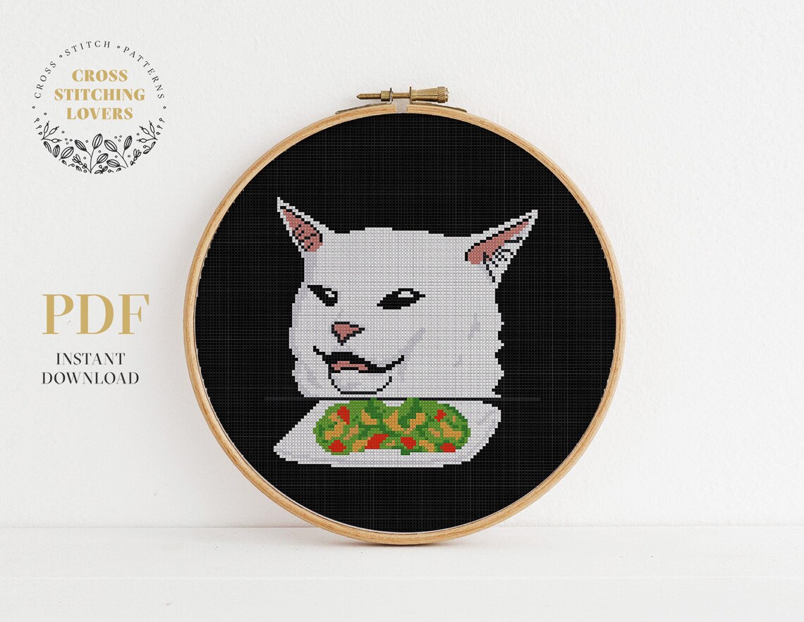 Meme Cat Cross Stitch Pattern Funny Cross-stitch Design - Etsy