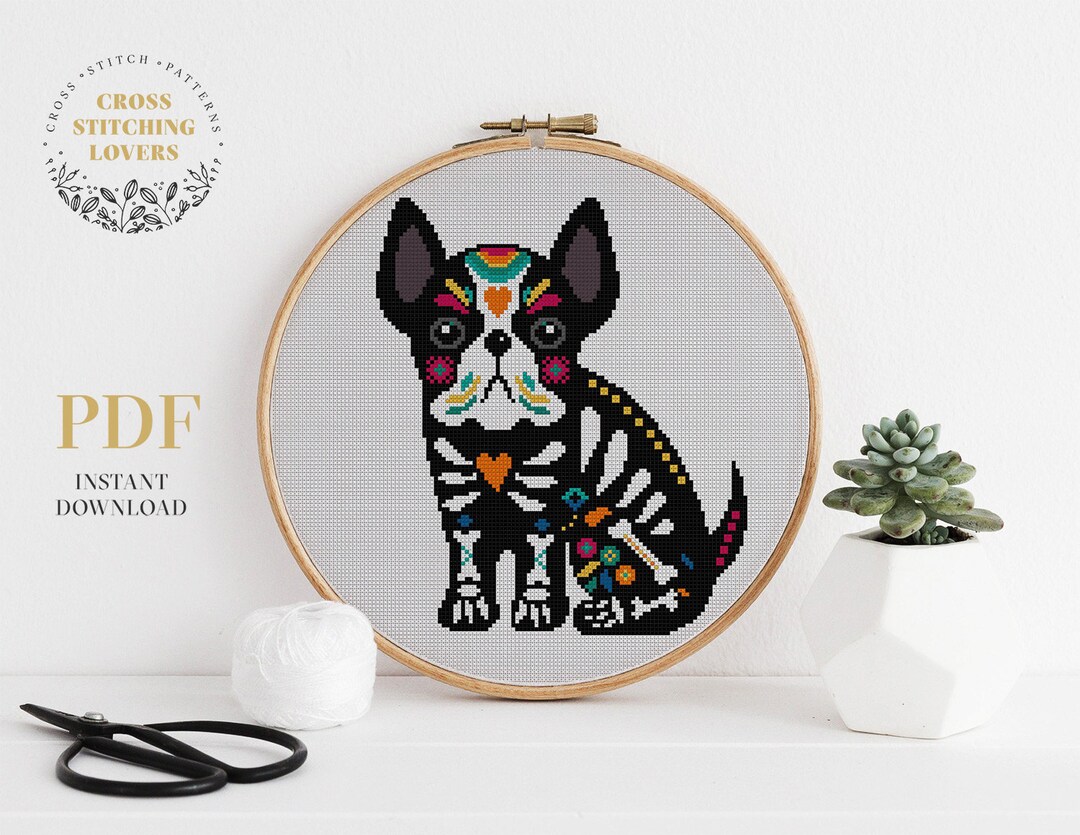 Cute Dog Cross Stitch Pattern, Easy Counted Cross Stitch Design, Cross ...