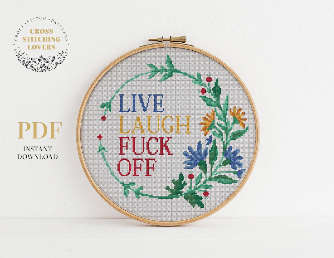 Subversive Cross Stitch Pattern, Adult Counted Cross Stitch PDF, Flower ...