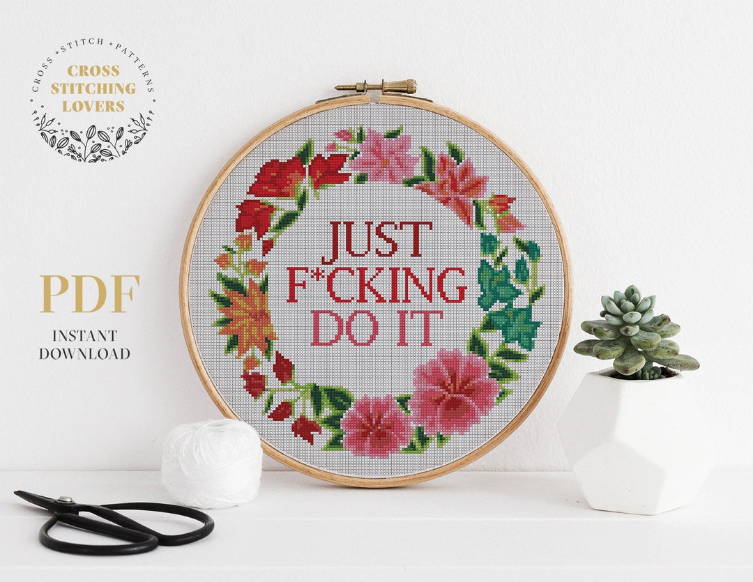 Snarky Cross Stitch PDF Pattern, Funny Embroidery Design, Wall Home ...