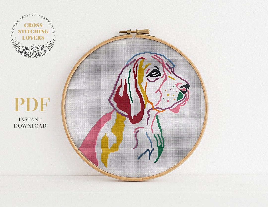 Dog Cross Stitch Pattern, Beagle Dog Breed, Counted Cross Stitch, Dog ...