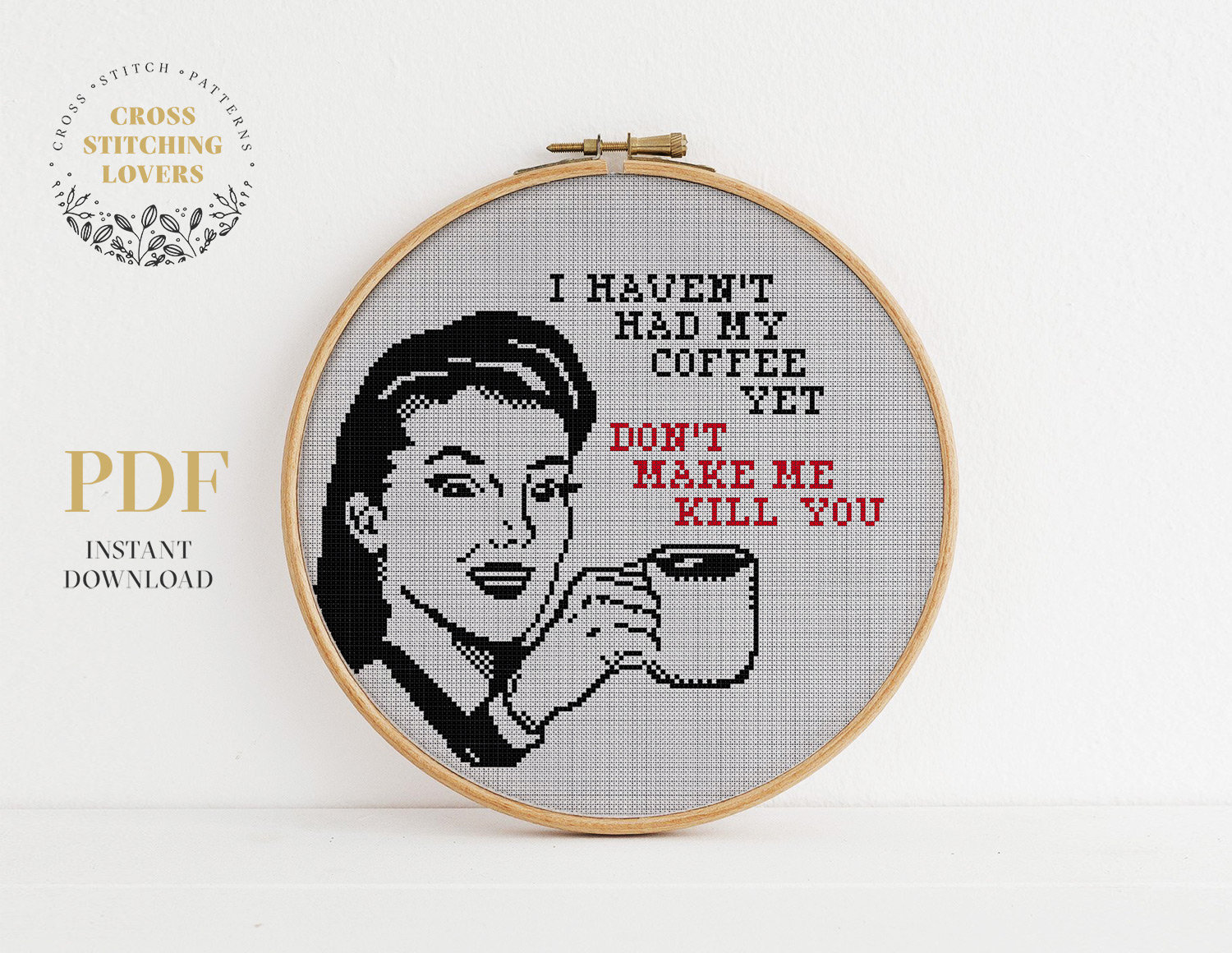 Funny retro cross stitch pattern Sarcastic AF embroidery design vintage ...