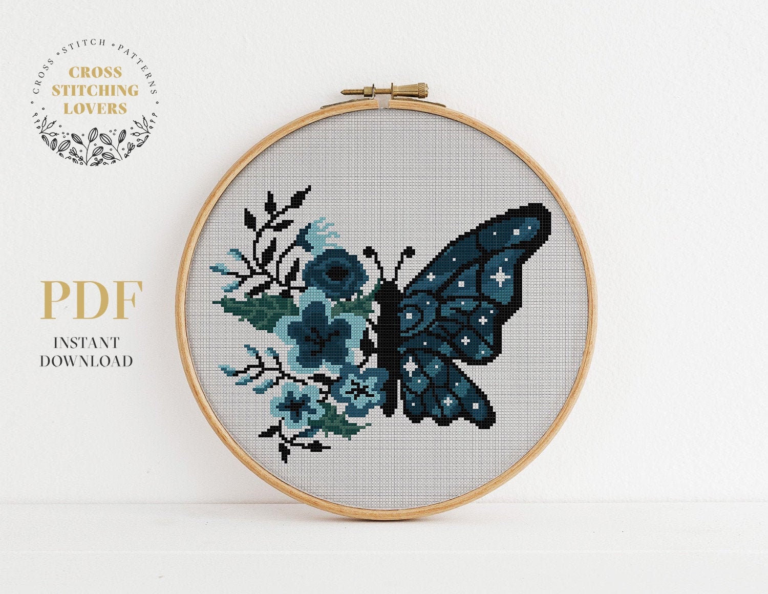 Butterfly Cross Stitch Pattern Flower Wing Counted Cross - Etsy