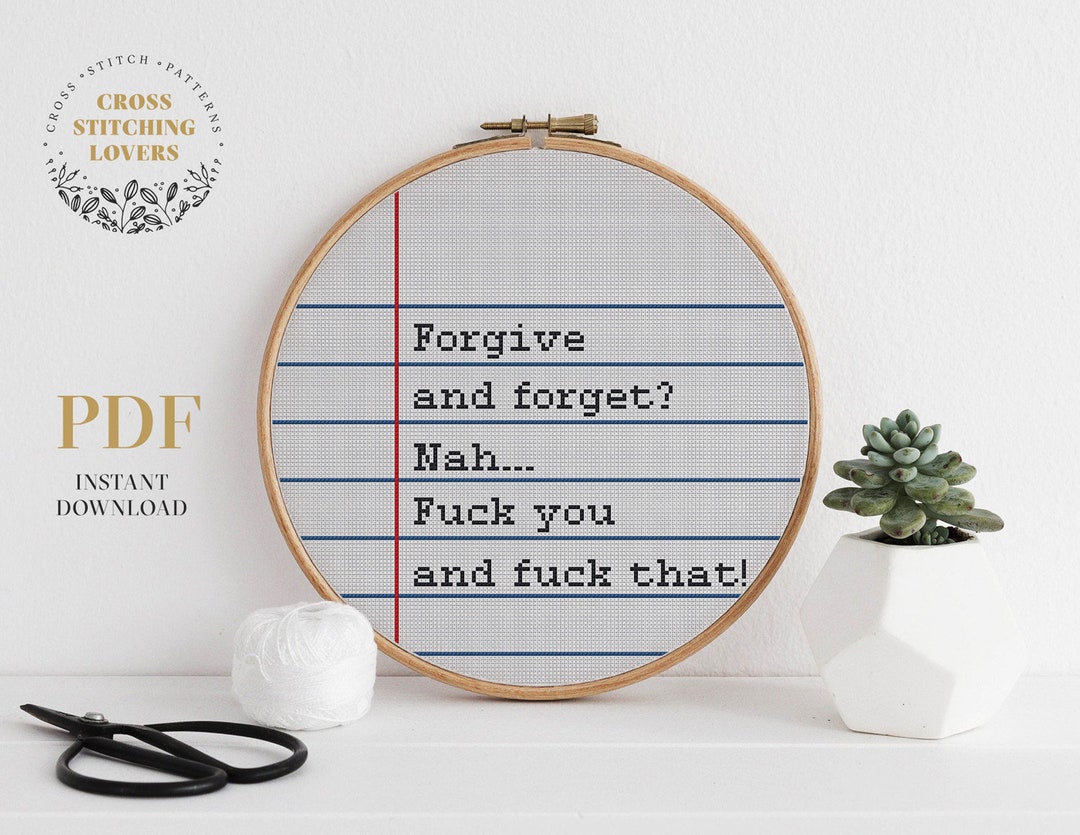 Ironic Cross Stitch Pattern, PDF Instant Download, Funny and Sarcastic ...