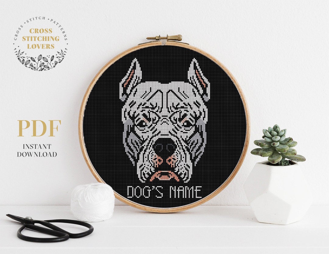 Dogo Argentino Cross Stitch Pattern, Dog Person Personalized GIFT, PDF ...