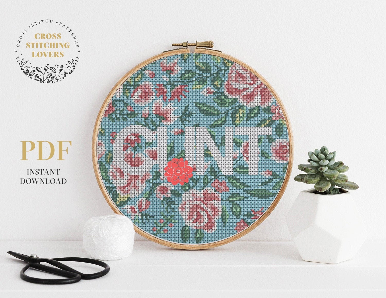 Curse Word Cross Stitch Pattern, Dirty Word, Subversive Embroidery ...