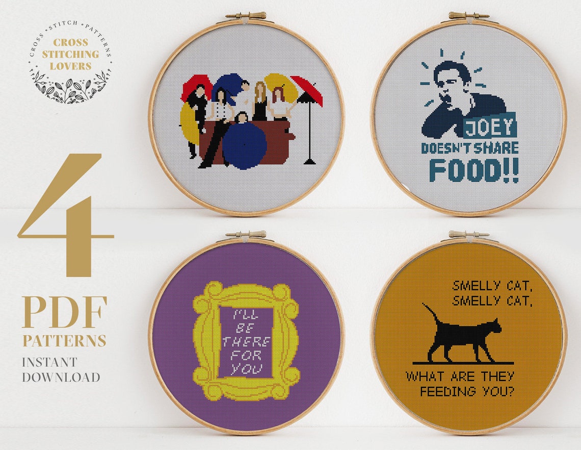 Friends Cross Stitch Pattern Bundle Gift Idea Counted Cross - Etsy