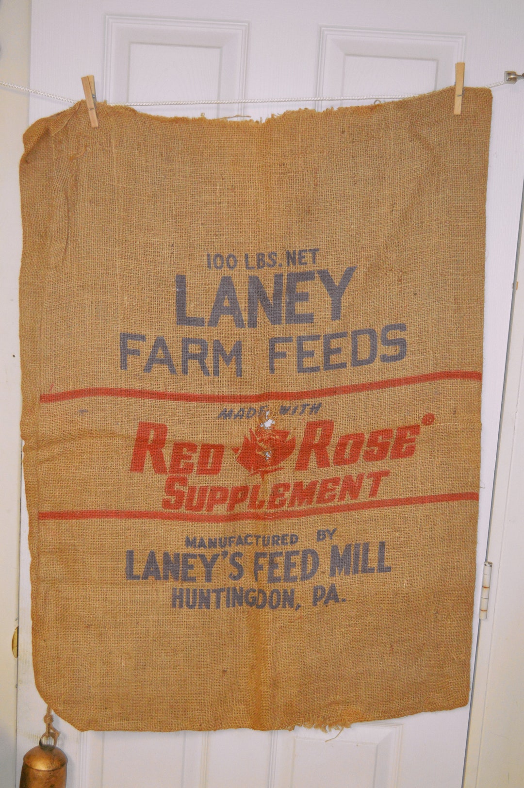 Vintage Burlap Sack Laney Farm Feeds 100 LBS - Etsy