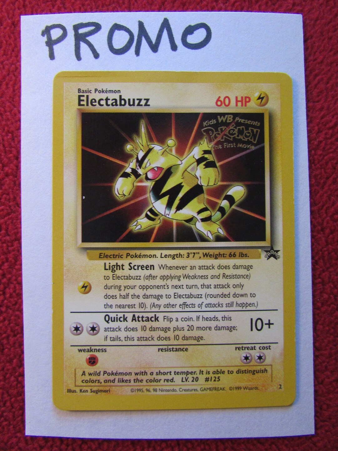 Electabuzz "pokemon the First Movie" Black Star Promo Card #2 - Etsy