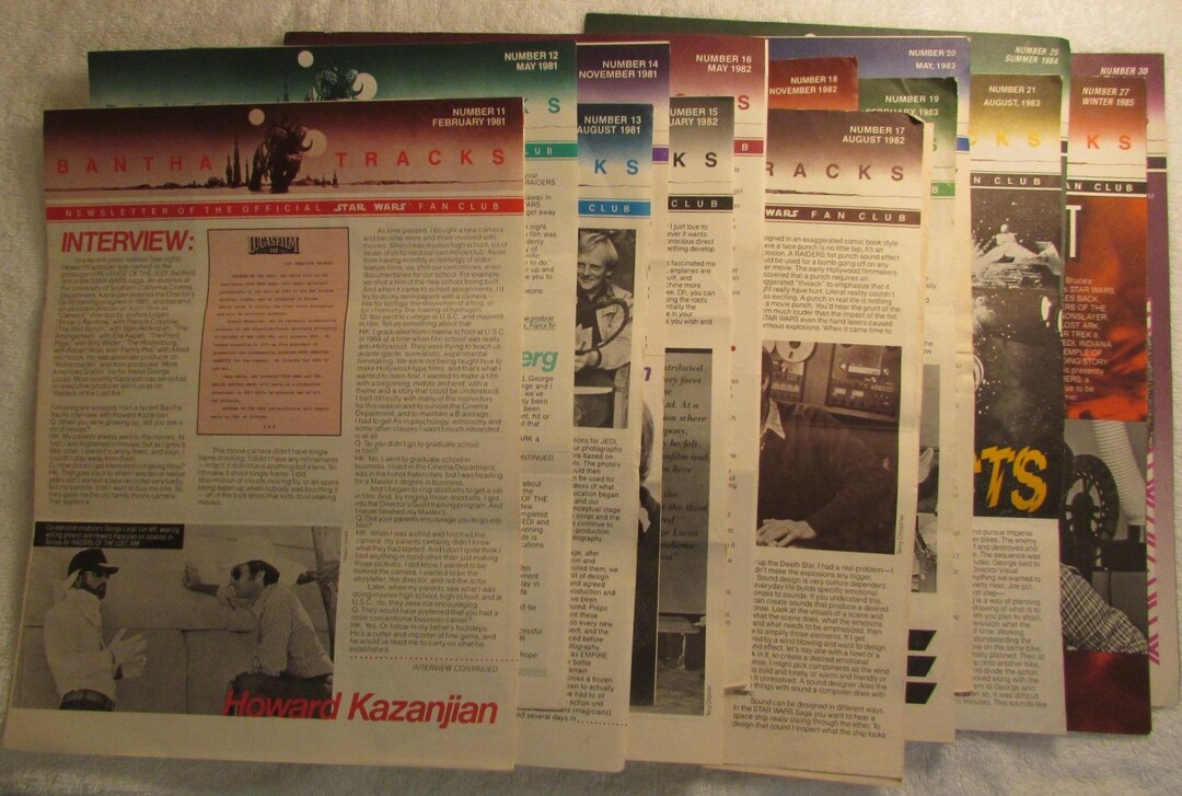 21 Star Wars Official Fan Club Newsletters "bantha Tracks" Issues - Etsy