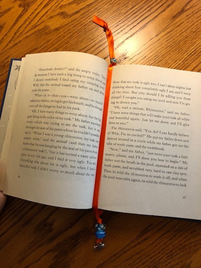 Fancy Beaded Ribbon Bookmarks With Charm set of 2 - Etsy