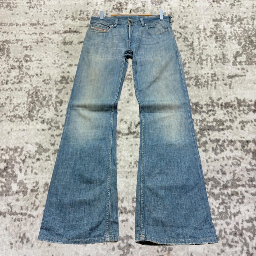 W30 Diesel Zathan Y2K Regular Bootcut Light Wash Denim Jeans Size ...