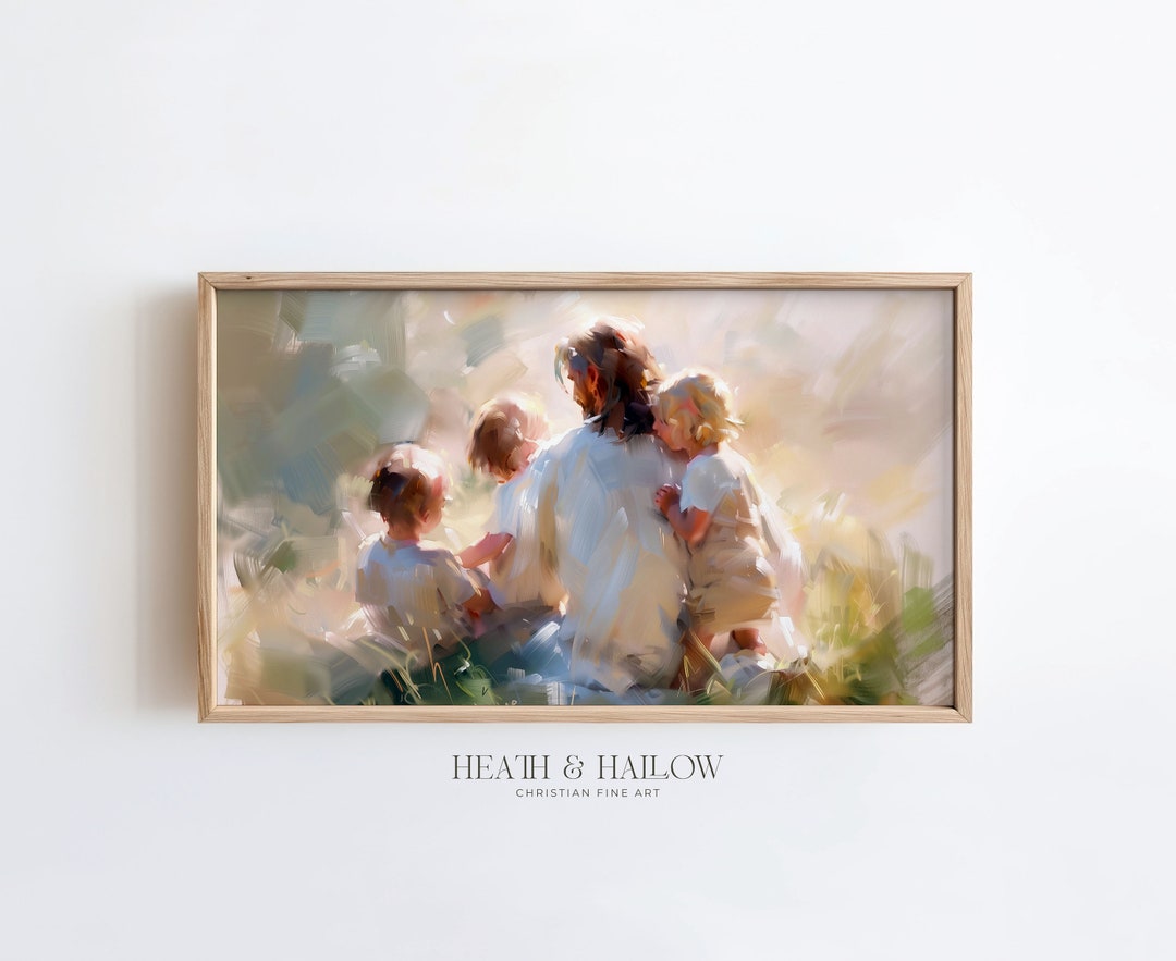 Jesus and Children Christian Frame TV Art | Spring TV Frame Art ...