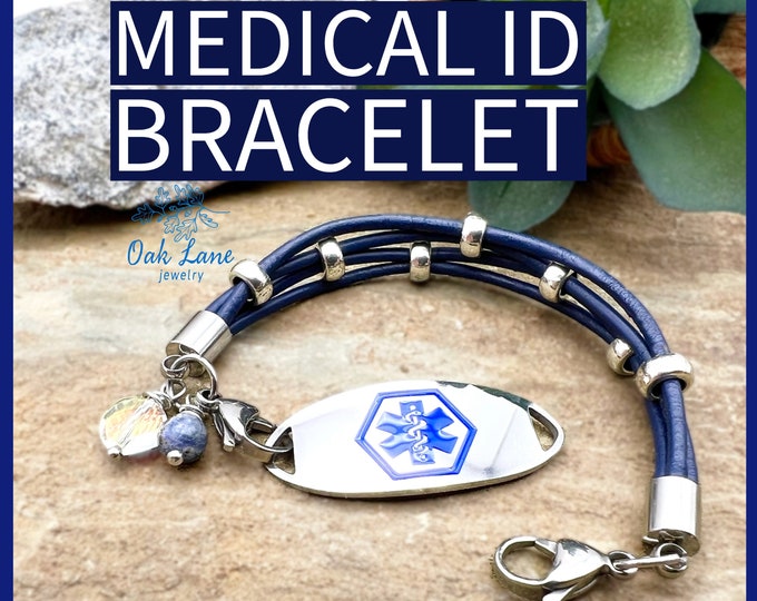 Medical Alert Bracelet | Pretty Medical ID Tag | Emergency Alert ...