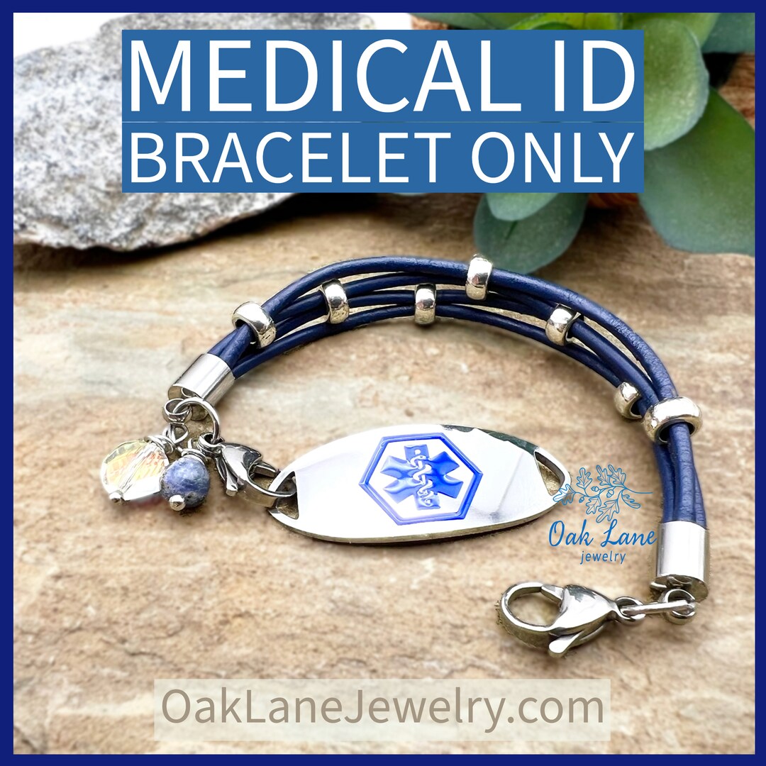 Medical Alert Bracelet BAND ONLY Pretty Medical Band Emergency Alert ...