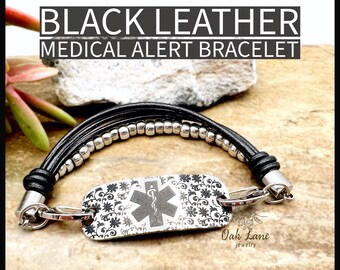 Medical Alert Bracelet Pretty Medical ID Tag Emergency Alert Bracelet ...
