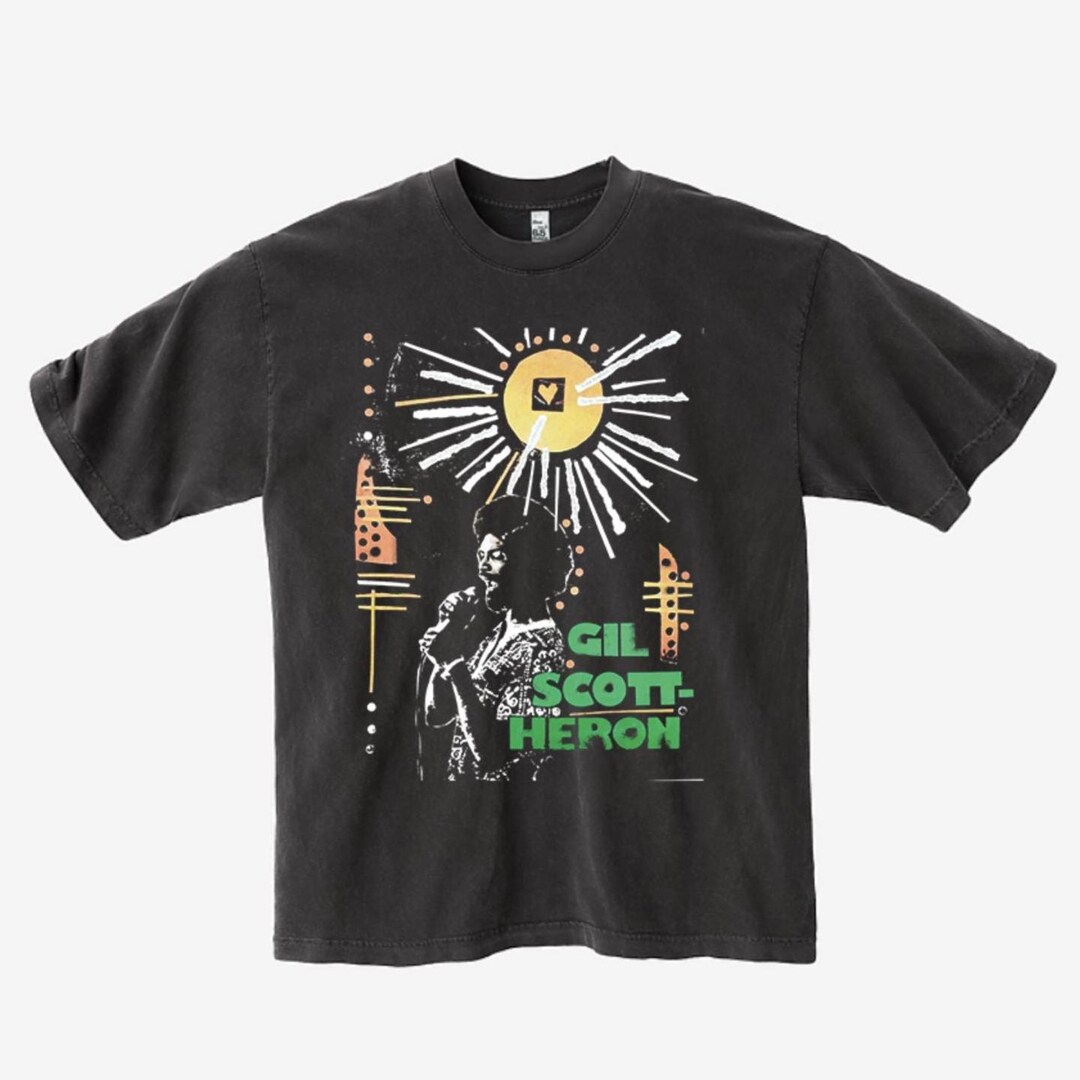 Vintage Black Los Angeles Apparel Gil Scott Heron Graphic Tee With Bold ...