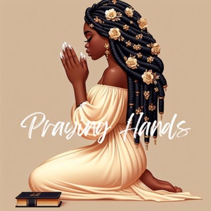 African American Women in Prayer Clipart Set | Spiritual Inspirational Images for Sublimation ...