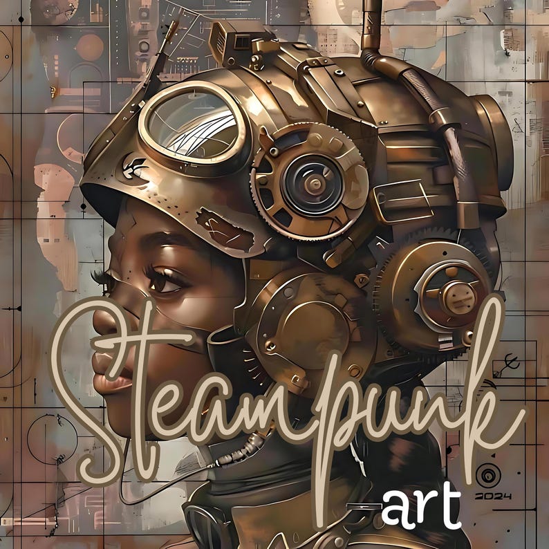 Steampunk Afro-futurism Digital Art Collection - High Resolution ...