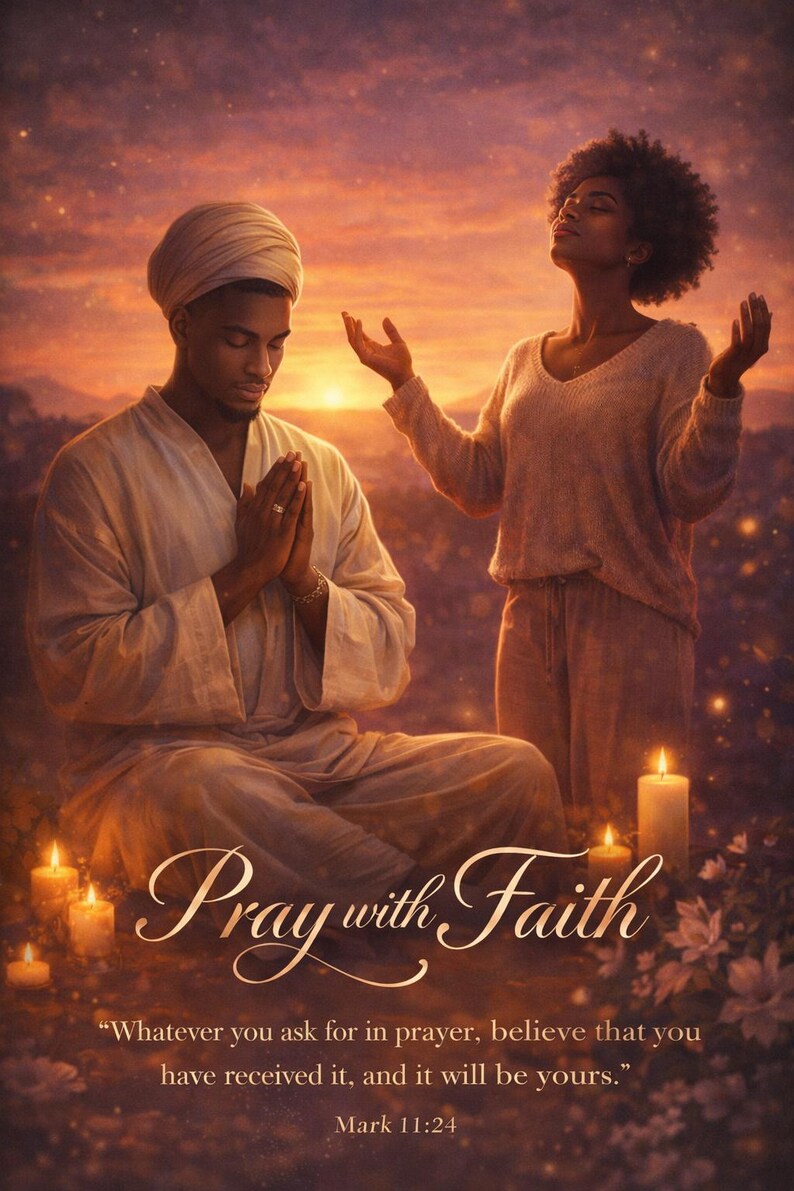 Praying Hands Art Prompt Builder | Faith-based AI Tool | Black Prayer ...
