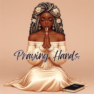 Praying African American Woman Clipart: Spiritual PNG Images - Etsy