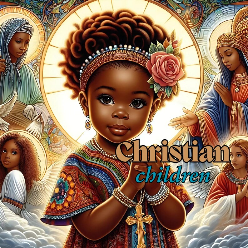Christian African American Children Digital Art 10 PNG Images - Etsy