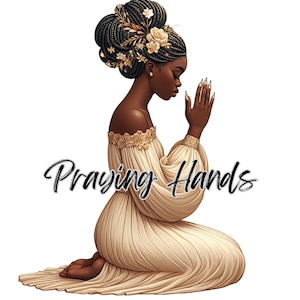 Praying African American Woman Clipart: Spiritual PNG Images - Etsy