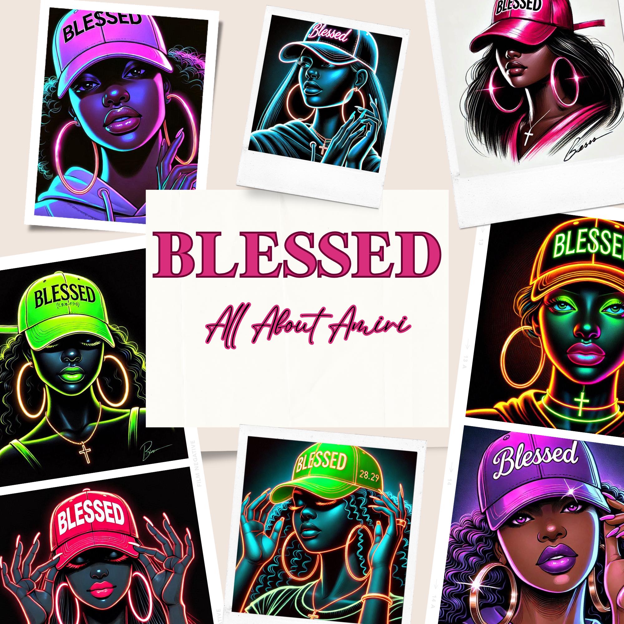 Blessed Baseball Cap Women Neon Black Light 51 PNG - Etsy
