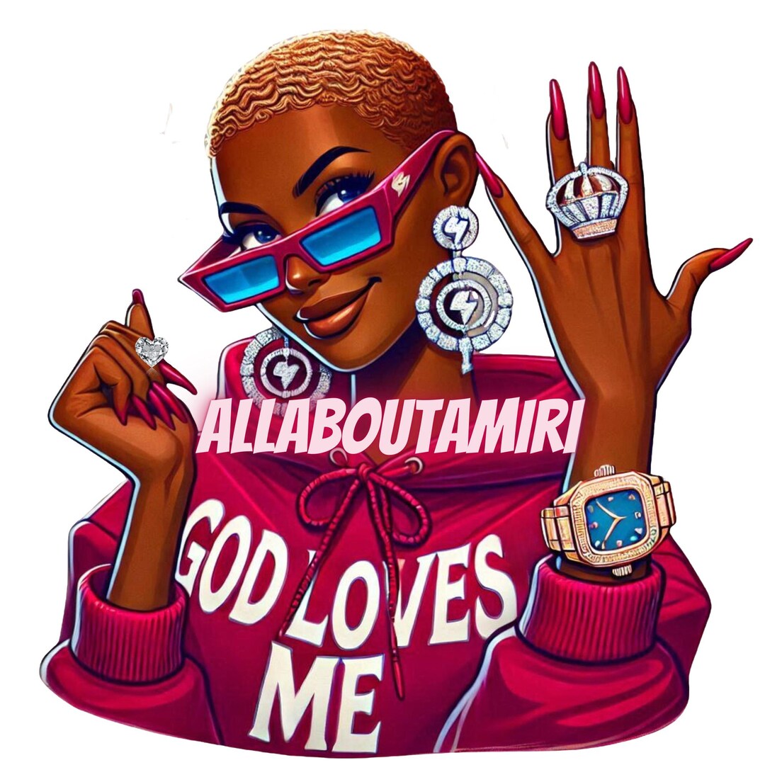 God Loves Me Vibrant Rose Pink & Cranberry African American Woman ...