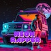 Neon Hip Hop Rapper Night Sky PNG Set Urban Theme Night Sky Moon 16 ...
