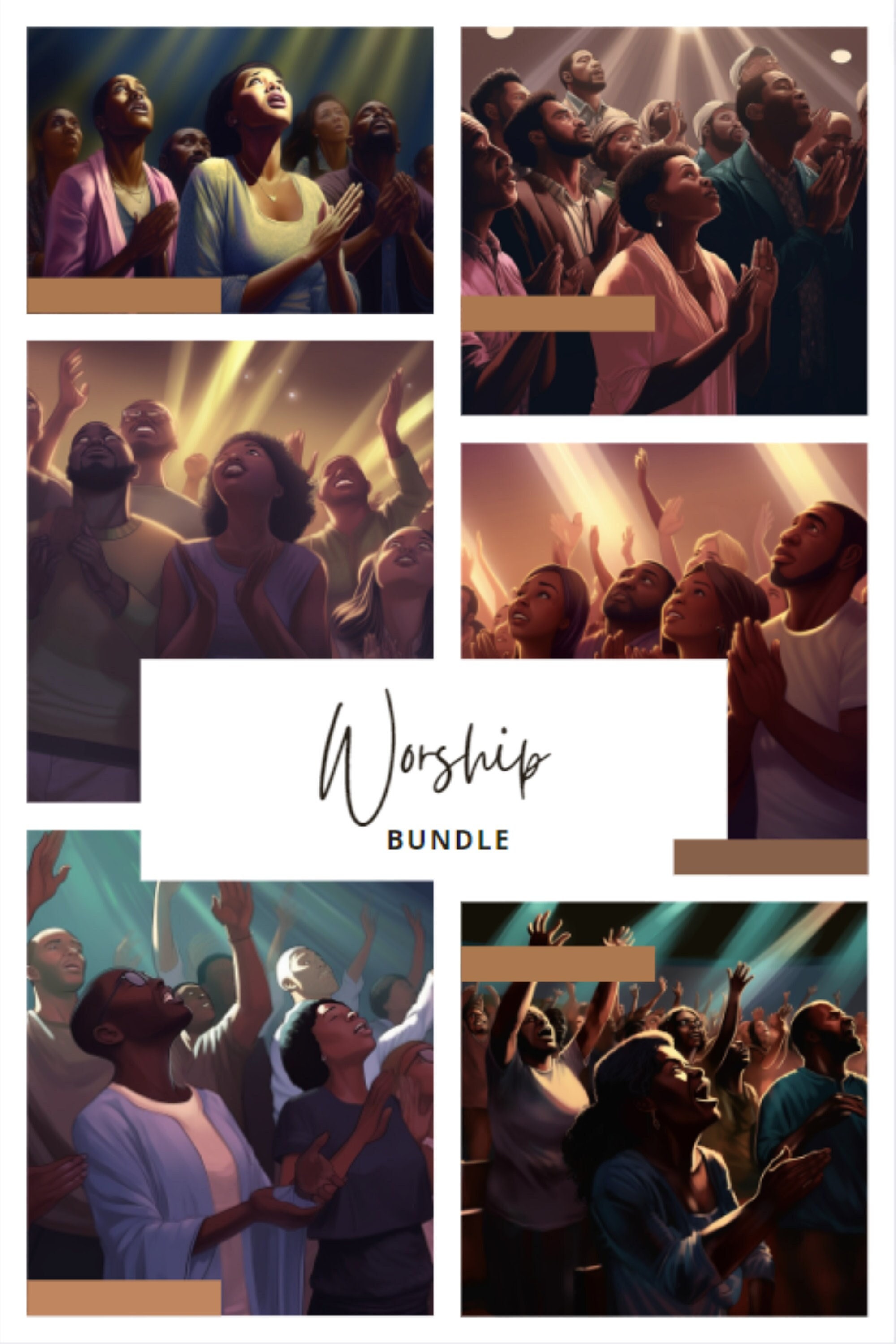 Black Church Service Clipart: Worship & Fellowship PNG Images (digital ...