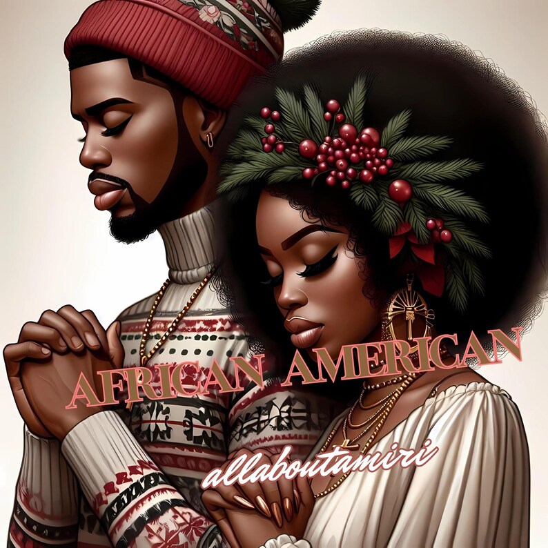 African American Praying Hands Christmas Holiday Season Art 30 PNG ...