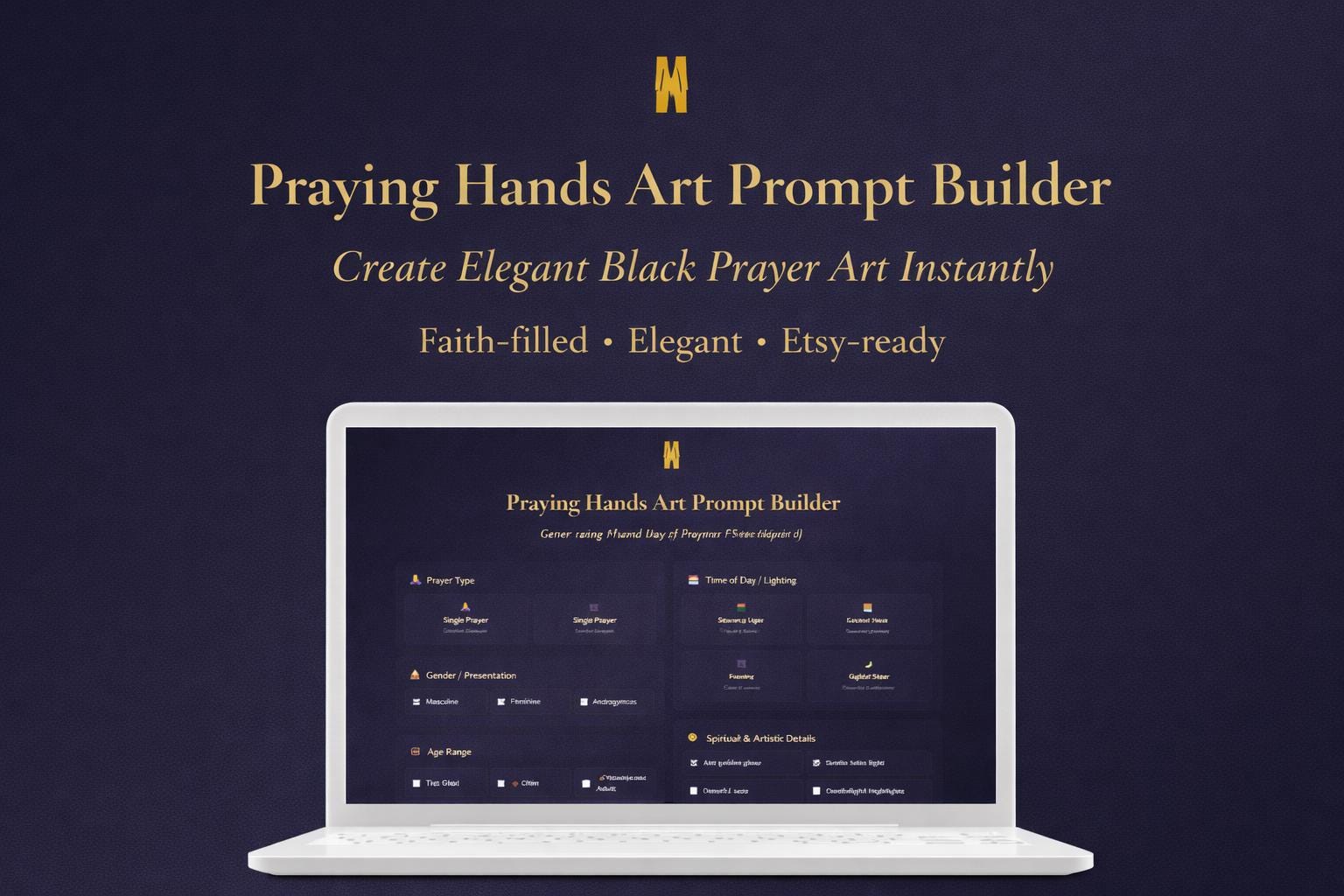 Praying Hands Art Prompt Builder | Faith-based AI Tool | Black Prayer ...