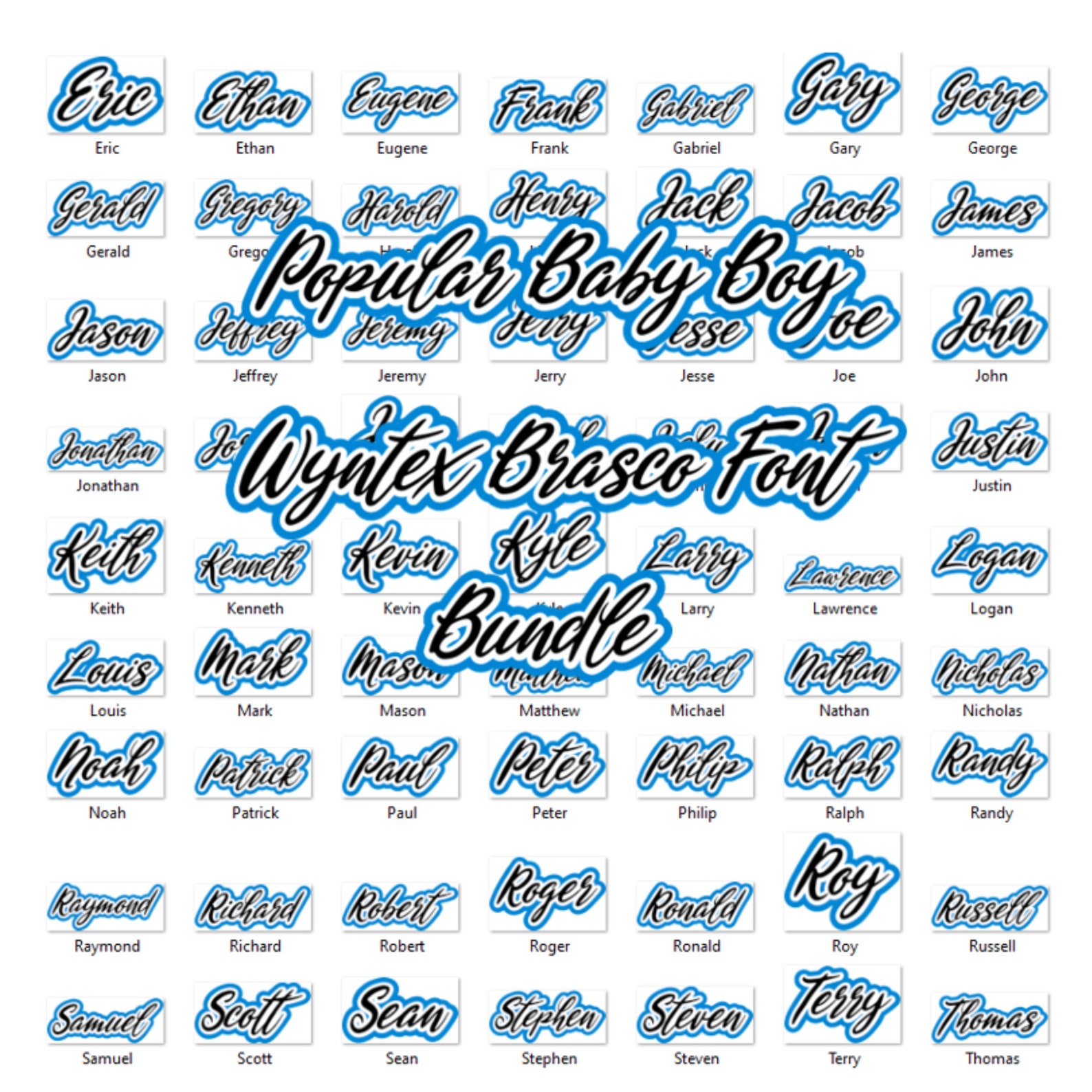 Timeless Baby Boy Names Collection - 100 PNG Files Including Wyntex ...