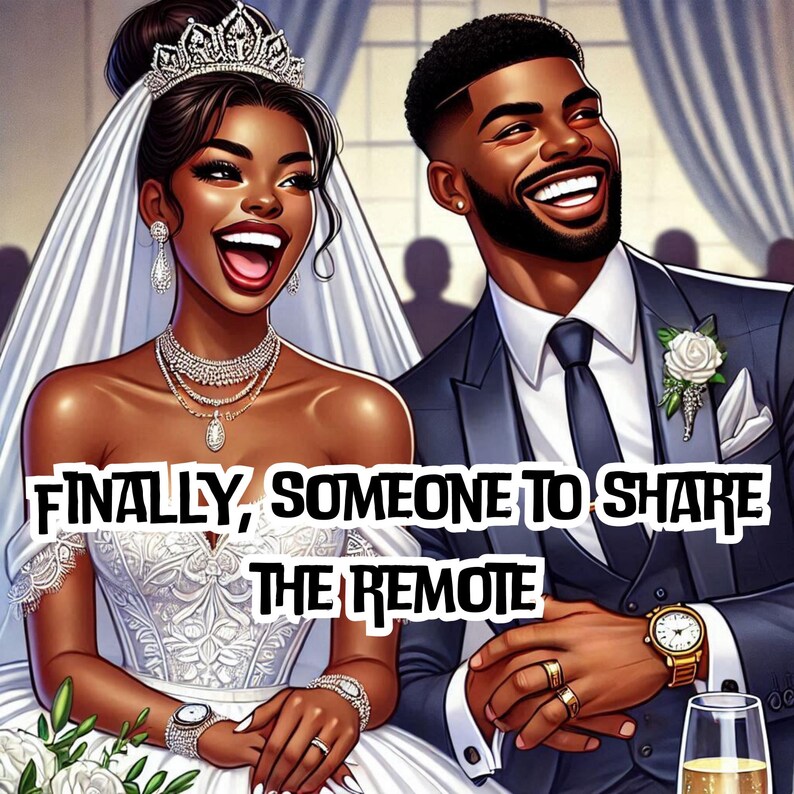 Hilarious Wedding African American Bride Groom 16 PNG Images Laughter ...