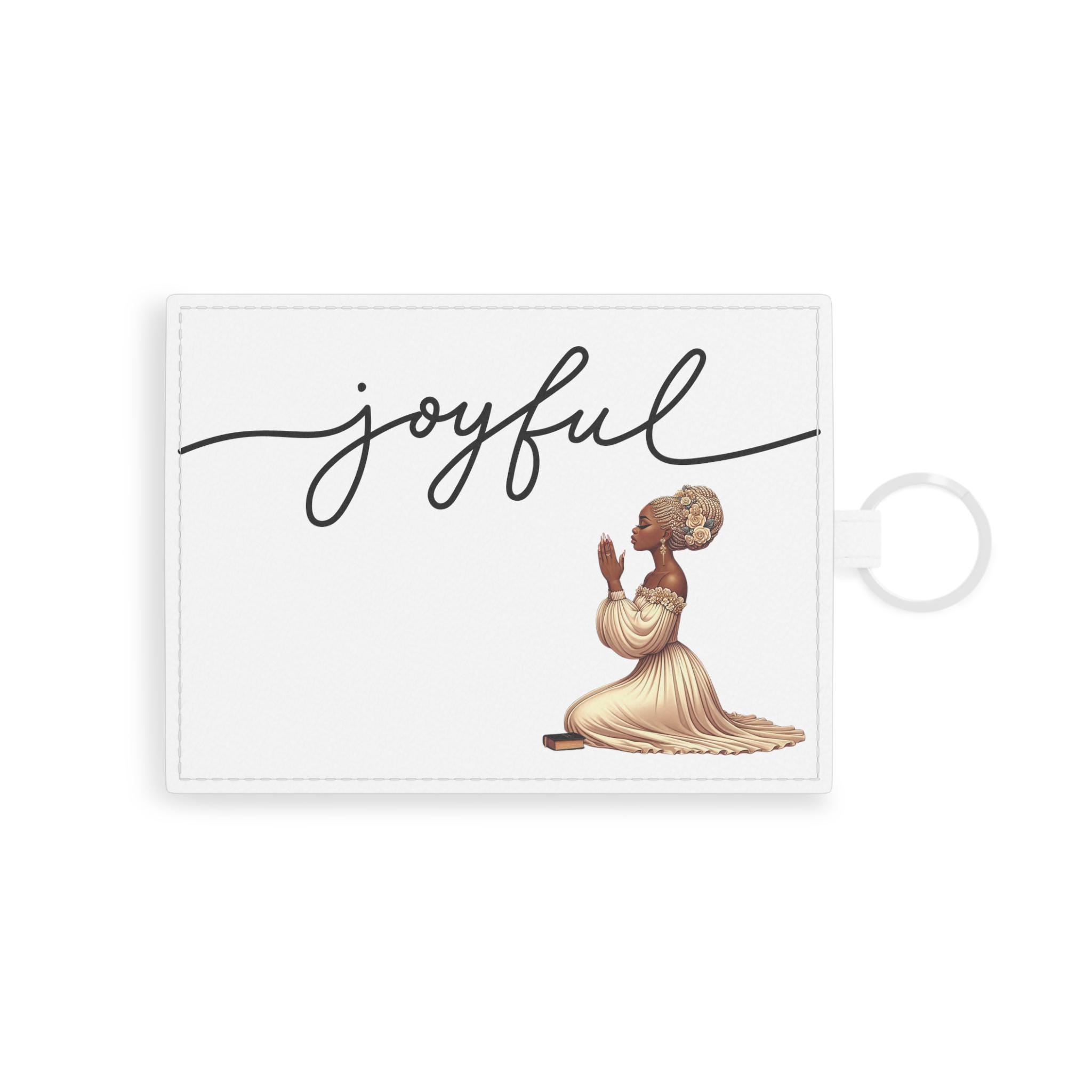 Praying Hands African American Woman Leather Card Holder, Joyful Prayer ...