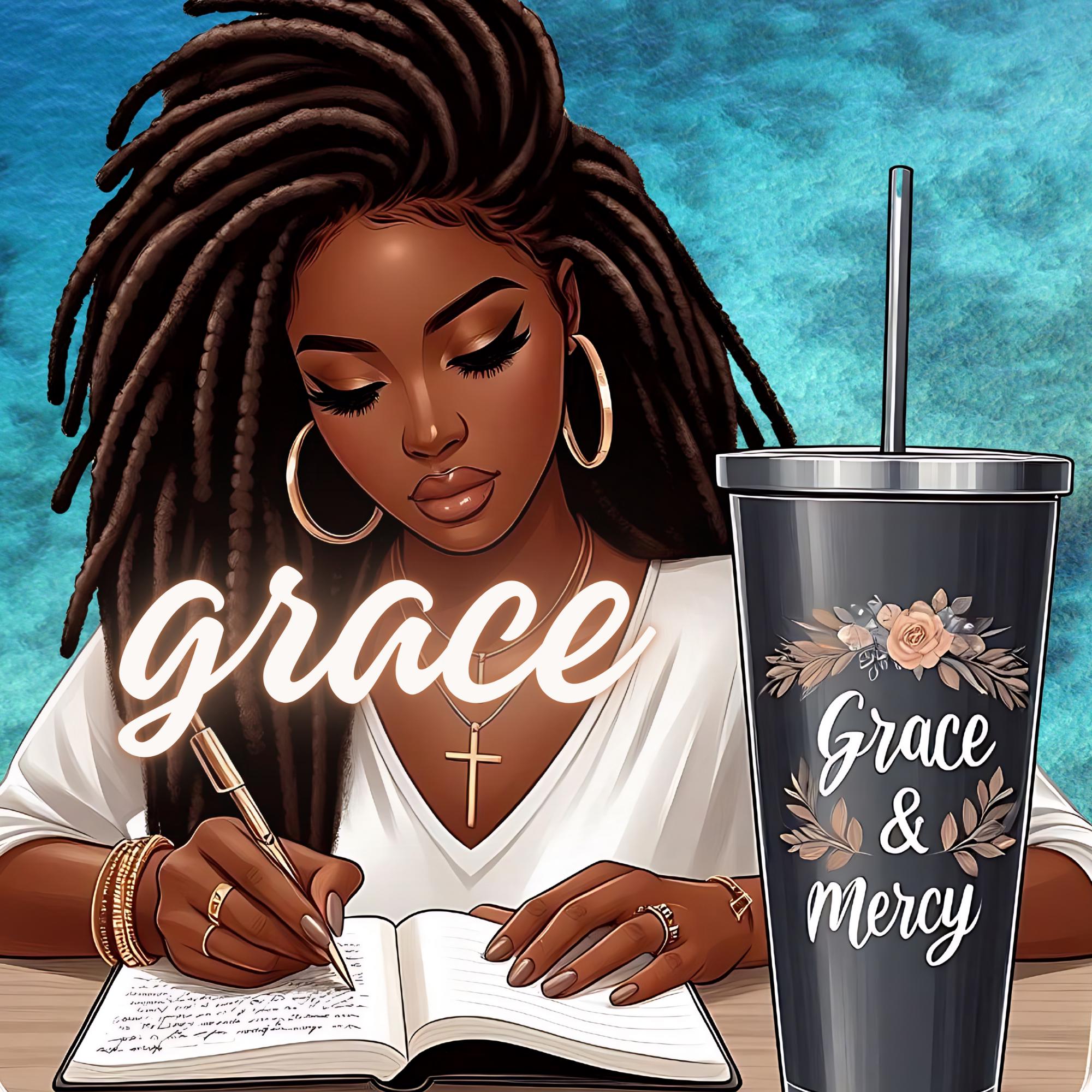 Grace and Mercy African American Inspirational Art Sublimation 23 PNG ...