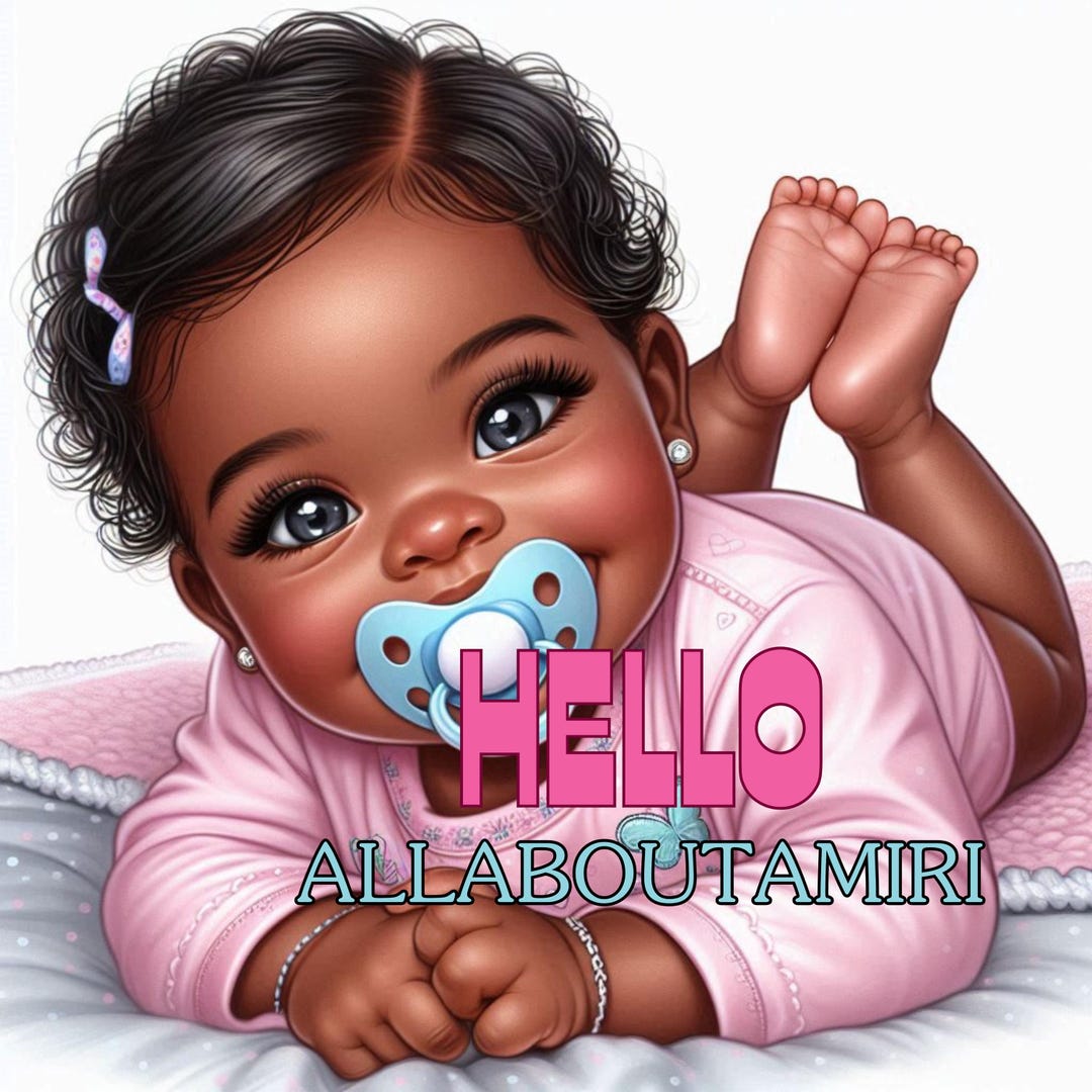 Adorable African American Baby Girls Clipart for Sublimation, Journals ...